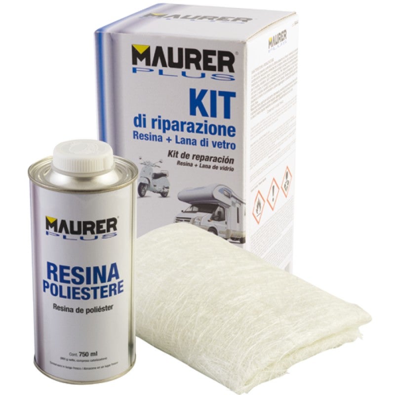 Kit Reparación Resina Poliester 750 Ml Con Endurecedor y Fibra De ...