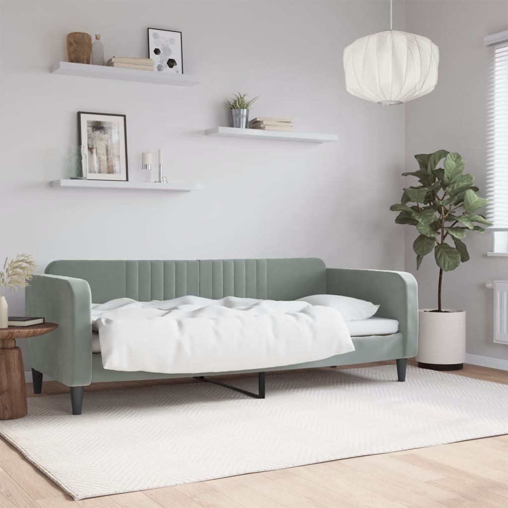 Lit de repos sans matelas gris clair 80x200 cm velours vidaXL | Leroy ...