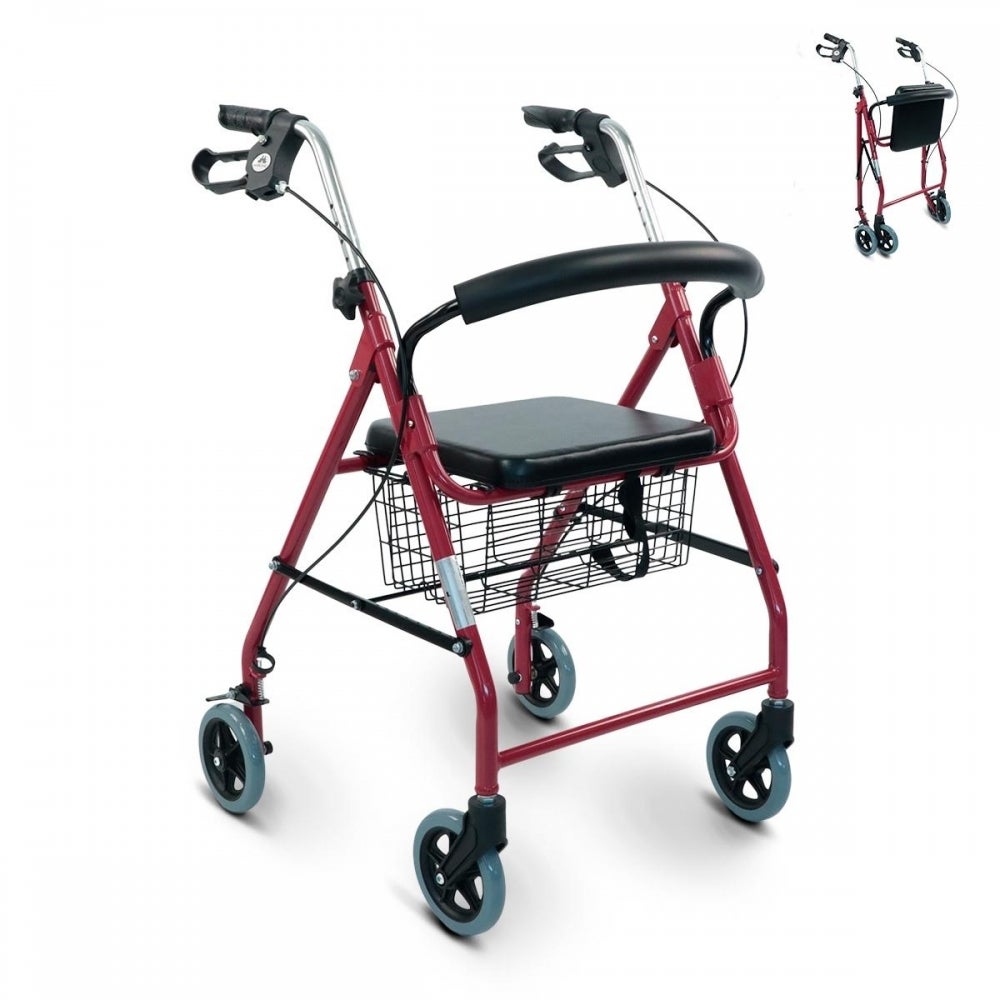 Mobiclinic déambulateur à 4 roues freins à main pliable léger avec ...