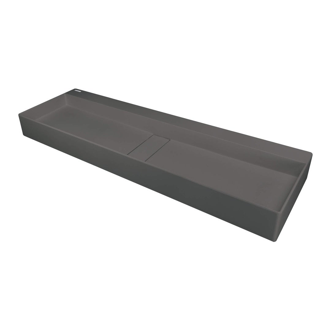 Vasque à poser en granit avec couvercle finition anthracite métallique ...