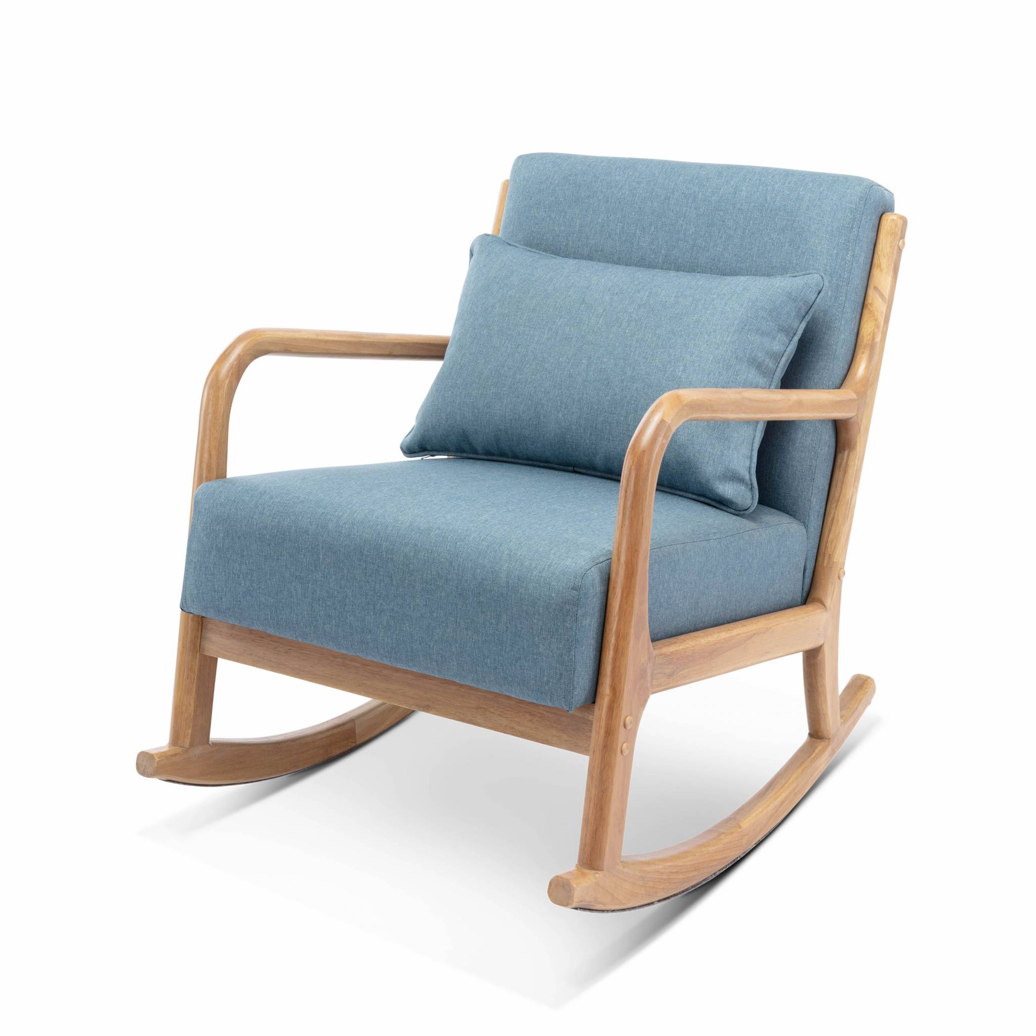 Fauteuil à bascule design en bois et tissu. 1 place. rocking chair ...