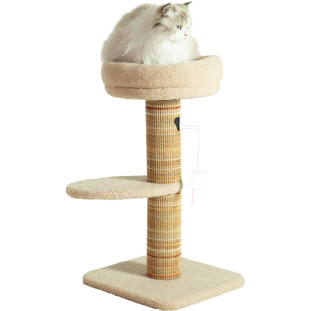 Arbre à chat Boréal 70 cm beige pour chat | Leroy Merlin