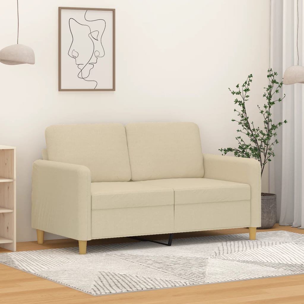 Sofá de 2 plazas de tela color crema 120 cm - COMFORTXL | Leroy Merlin