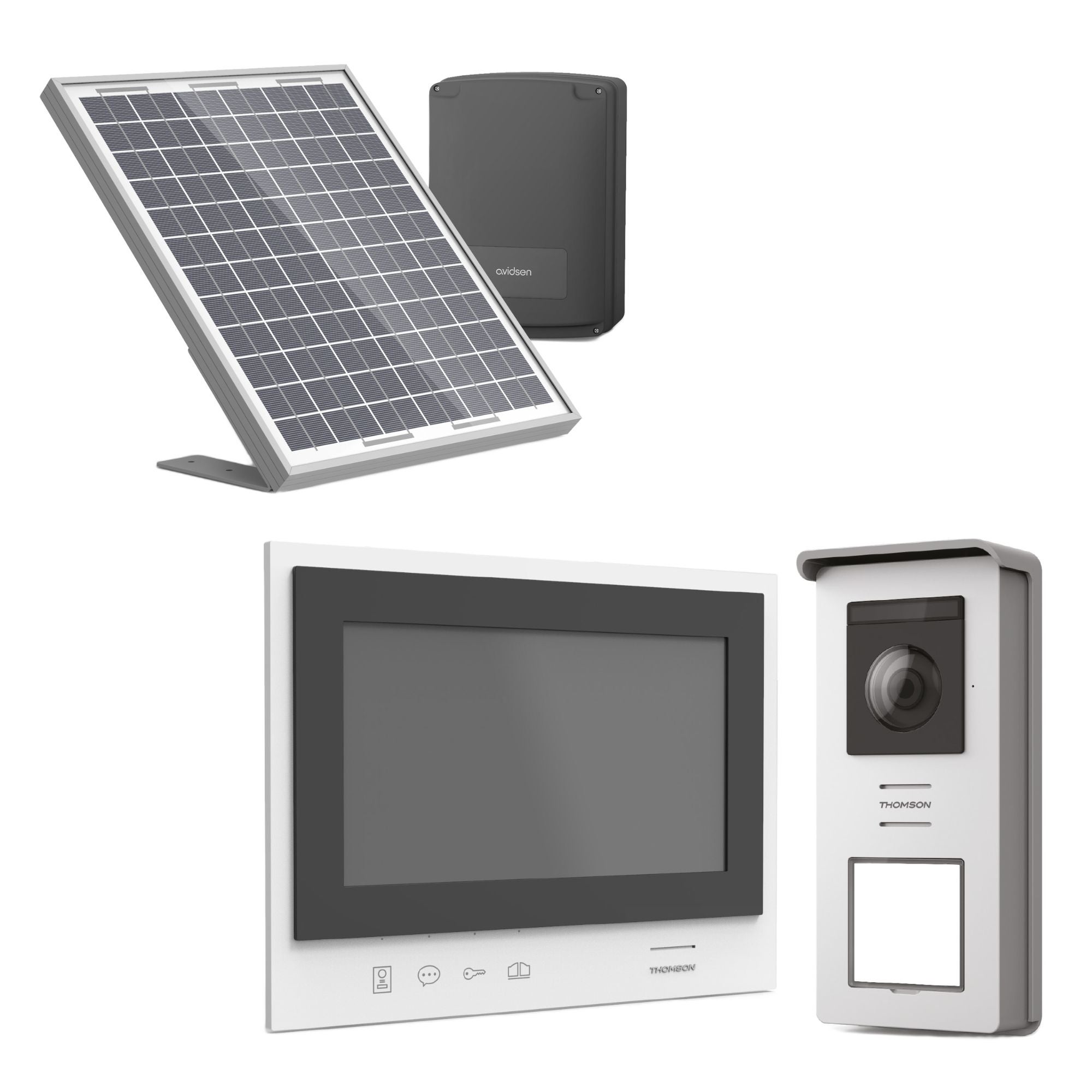 Visiophone Solaire et sans fil simple à installer avec écran nomade ...