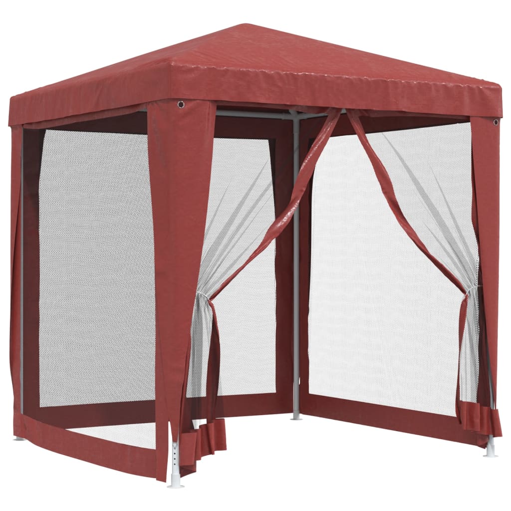 Carpa para fiestas con 4 paredes de malla HDPE rojo 2x2 m | Leroy Merlin