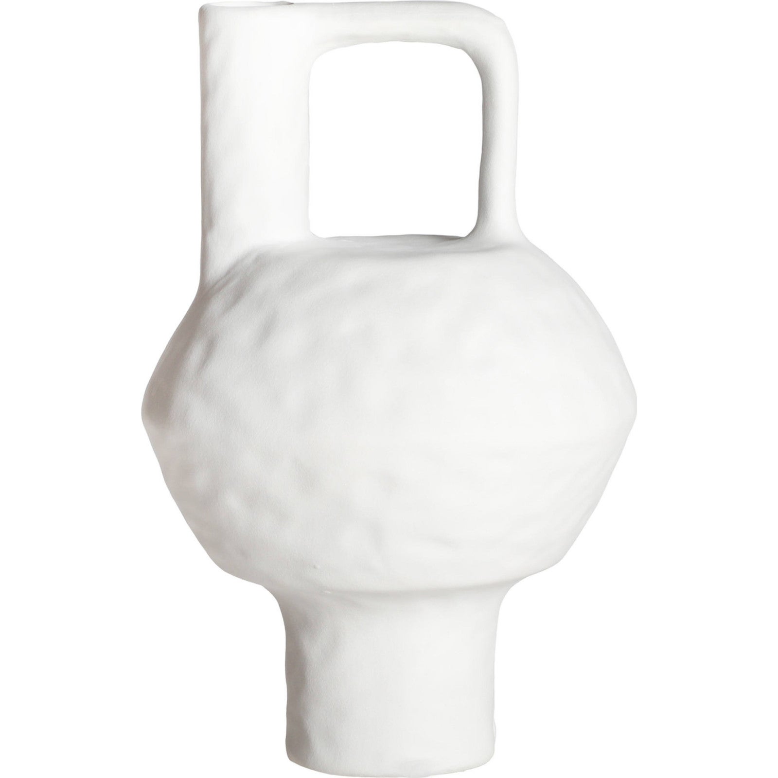 Vase Blanché Contemporain en Céramique 23 x 23 x 34 cm Blanc neige ...