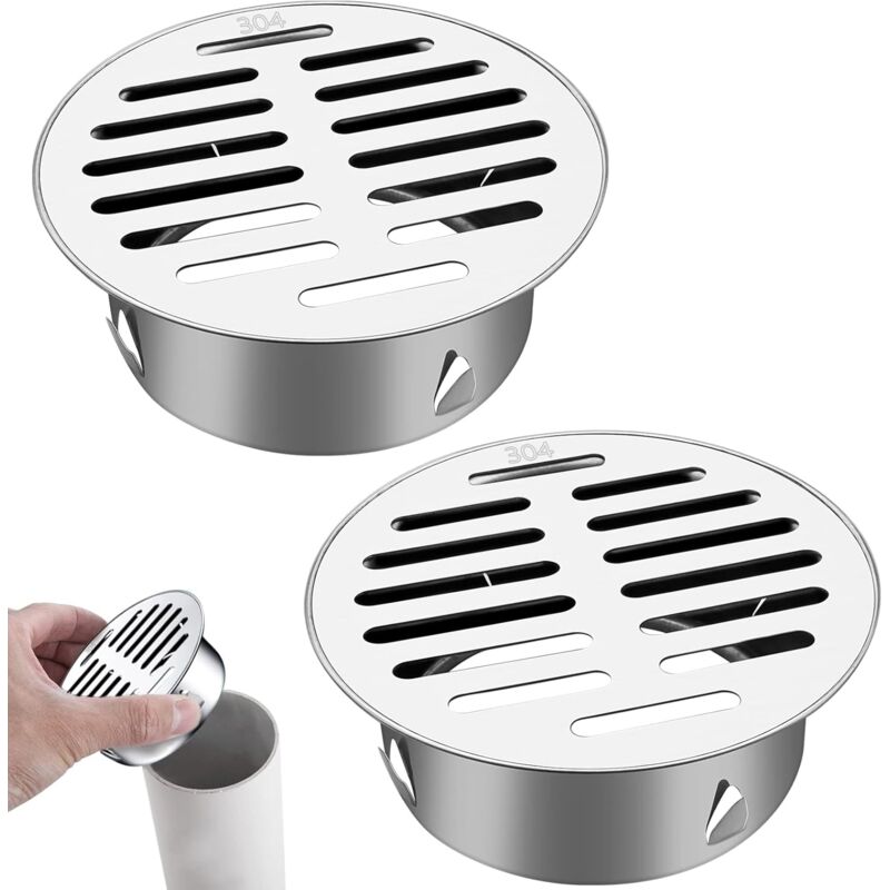 Lot de 2 siphons de sol en acier inoxydable pour toitures-terrasses ...