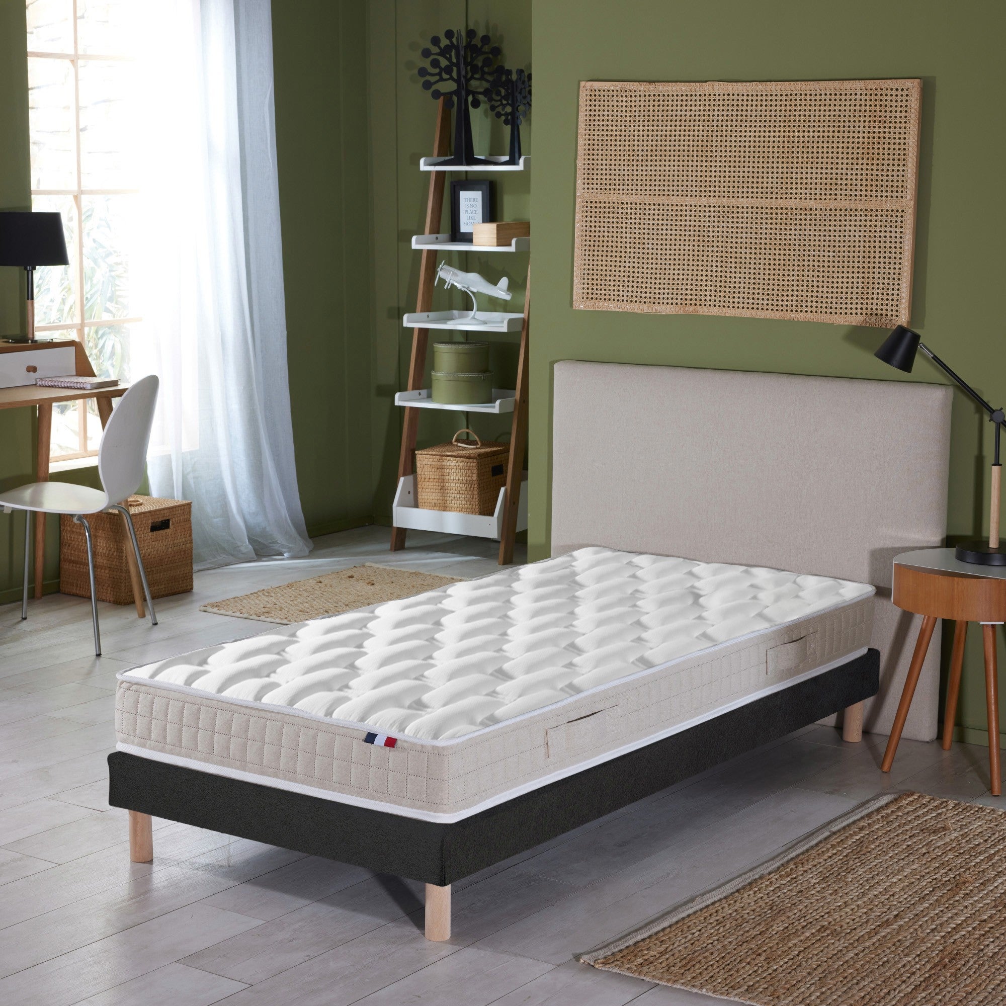 Ensemble Matelas 100% latex 5 zones ORIGINEL + Sommier Spécial Dos Sensible Fabriqué en France ...