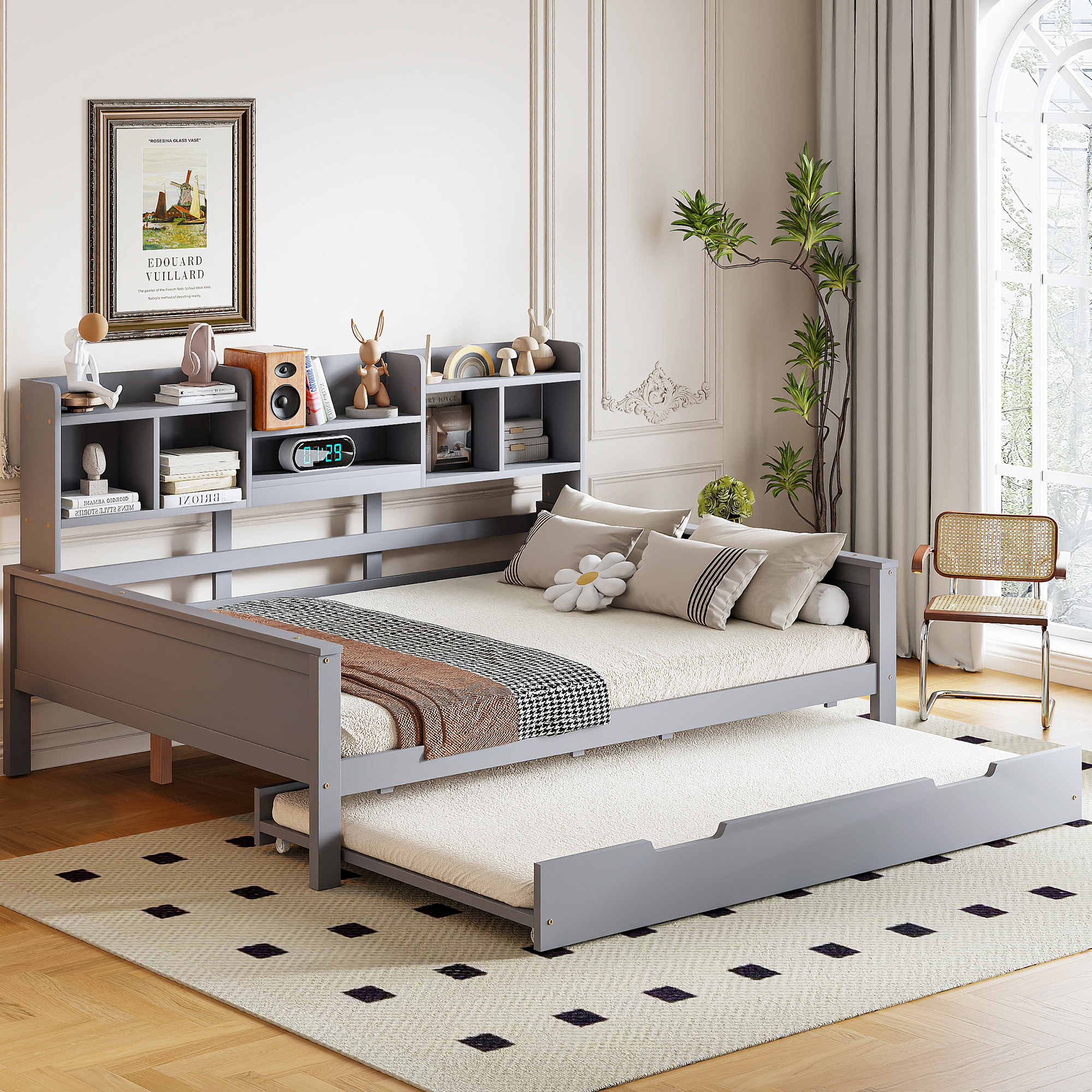 Sofá cama nido 140 x 200 cm - Cama nido 90 x 190 cm - con espacio de almacenamiento - somier de ...