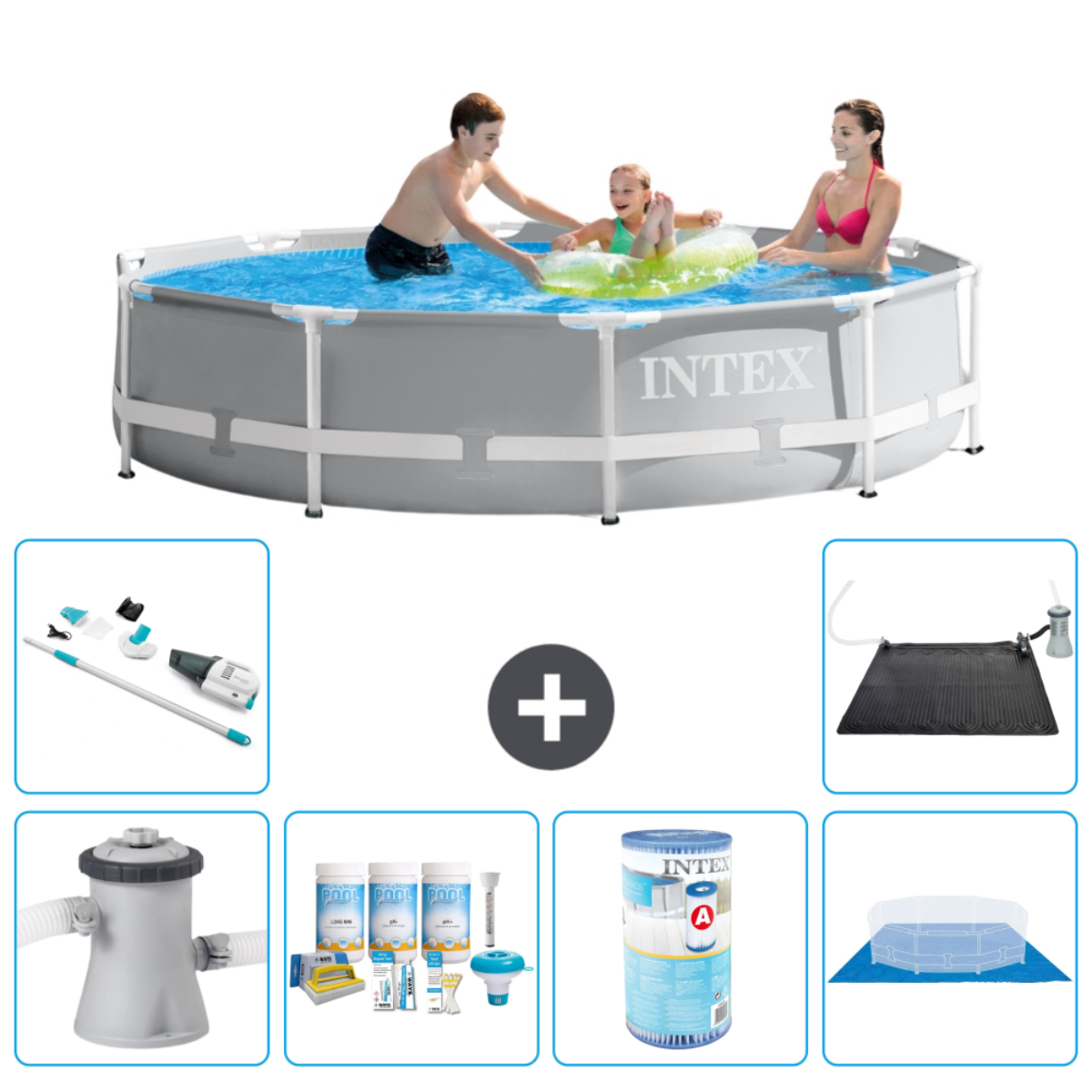 Paquete de piscina - INTEX - Alrededor - 305x305x76 cm + Accesorios ...