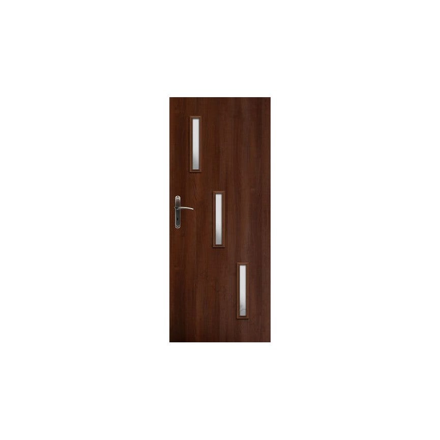 Porte d'intérieur vitrée MONTENEGRO noyer - Poussant: Droit - Largeur ...