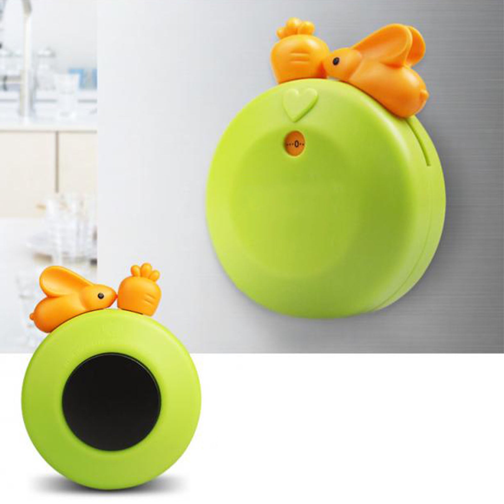 Temporizador de cocina mecánico verde con diseño de dibujos animados y ...