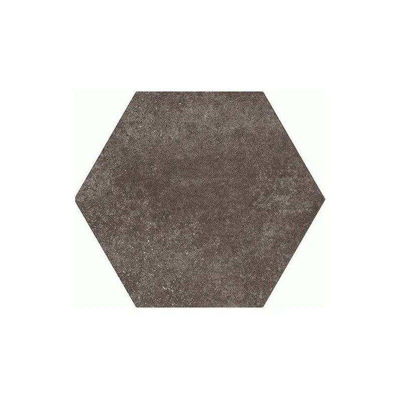 Carrelage sol / mur hexagonal effet ciment marron 17,5x20 cm HEXATILE ...