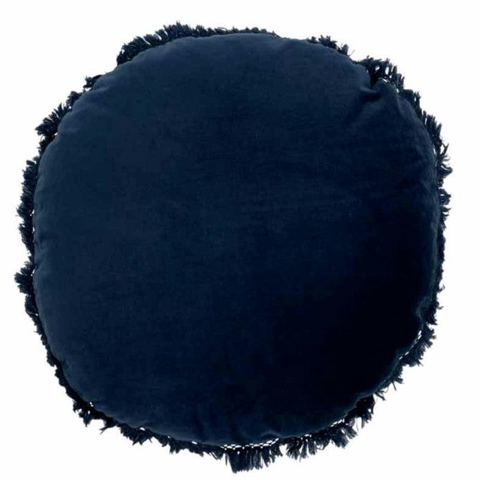 Coussin Rond en Velours "Rosta" 50cm Bleu | Leroy Merlin