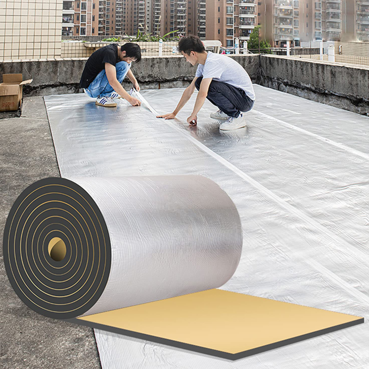 Mousse d'aluminium autocollante 3 m x 0,5 m, coussin d'isolation de ...