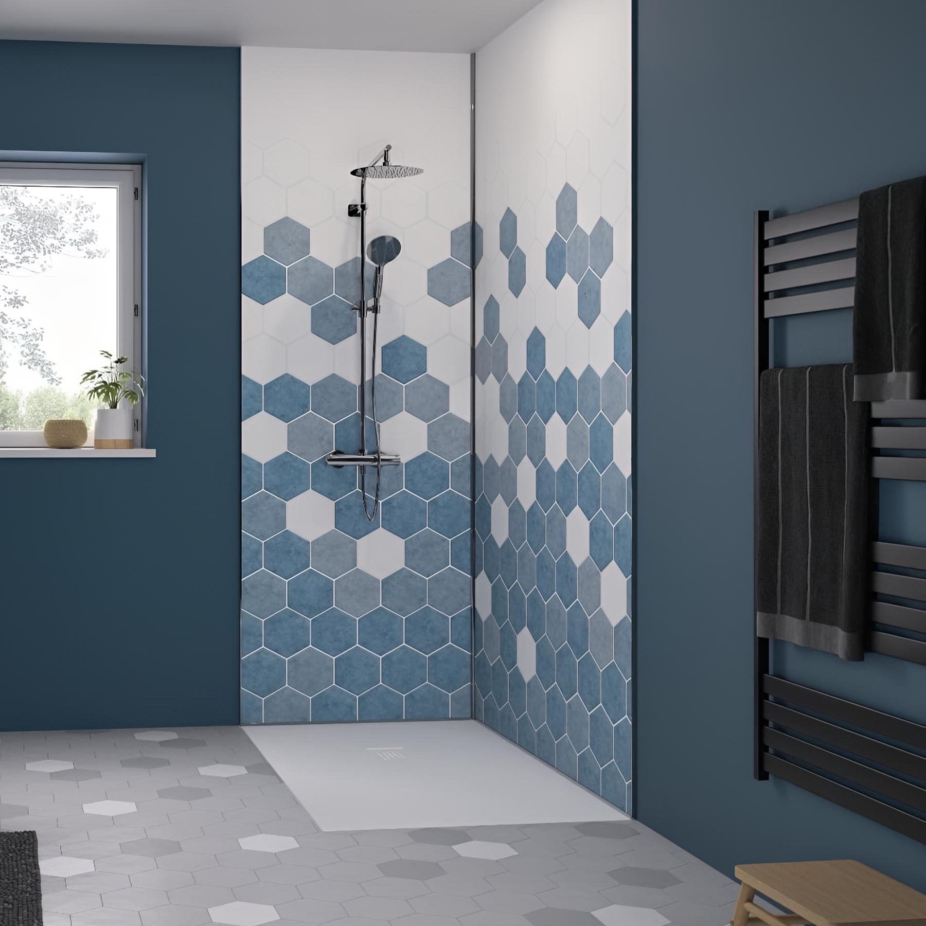 Panneau mural salle de bain hydrofuge à coller KINEDO KINEWALL matière ...