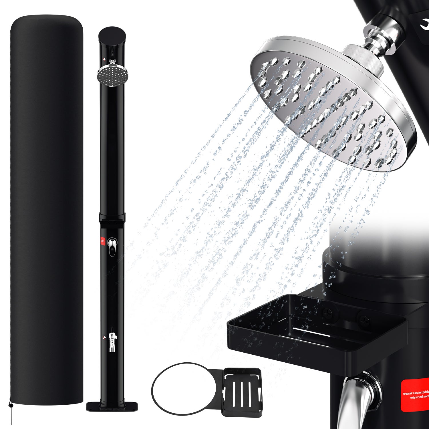 Ducha solar sin conexión a la red Ducha de piscina hasta 60°C Ducha de ...