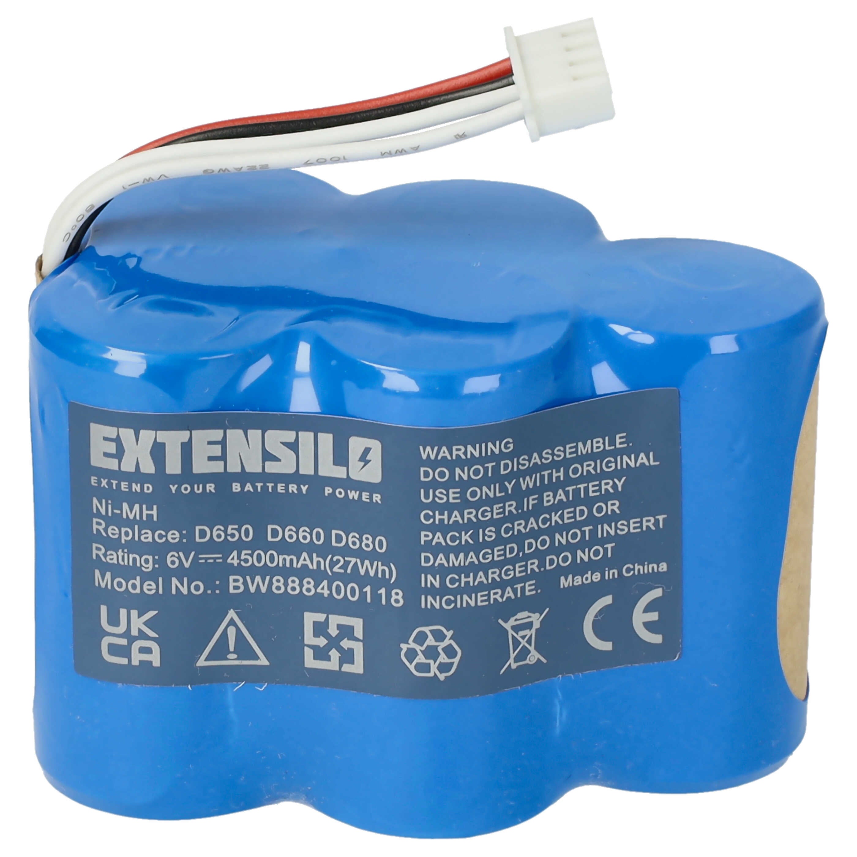 EXTENSILO 1x Batterie compatible avec Hoover RVC0010, RVC0011, RVC0011 ...