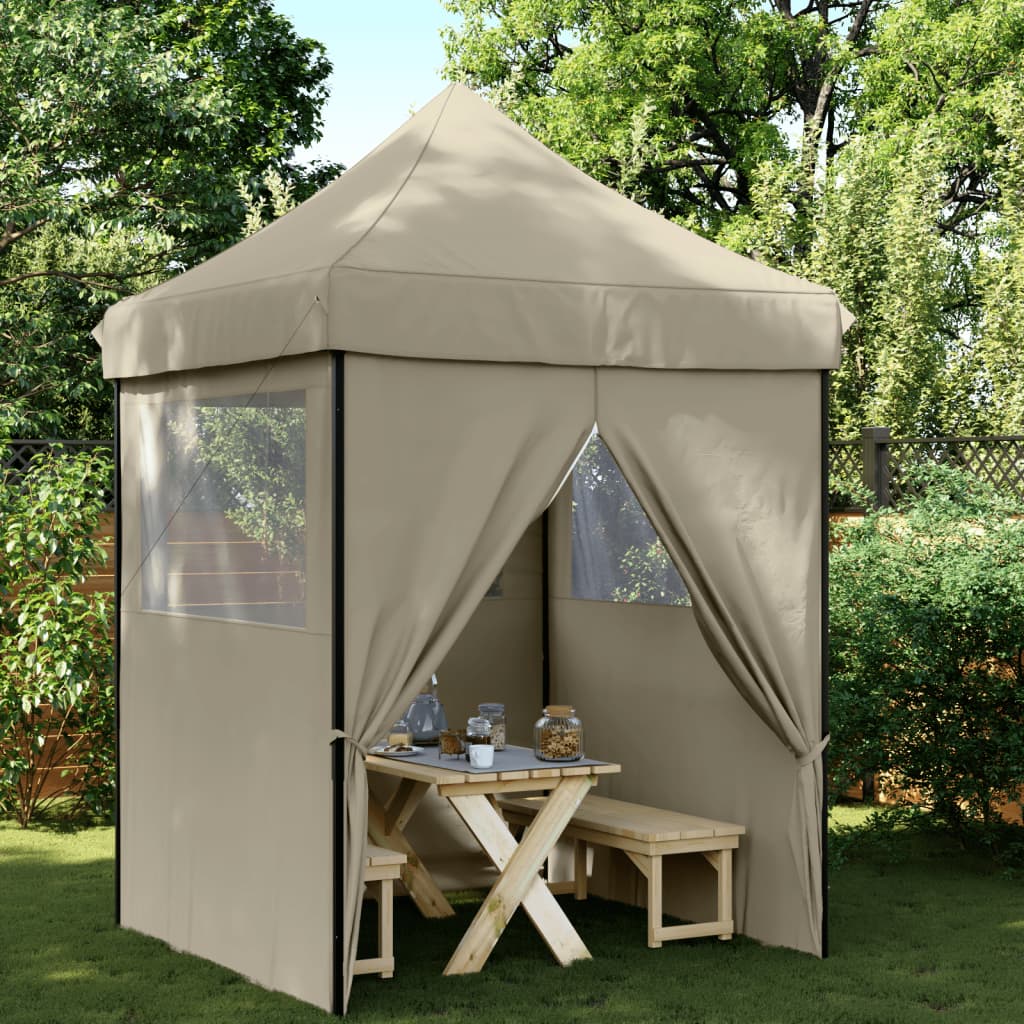 Carpa de recepción retráctil plegable 4 paredes laterales topo | Leroy ...