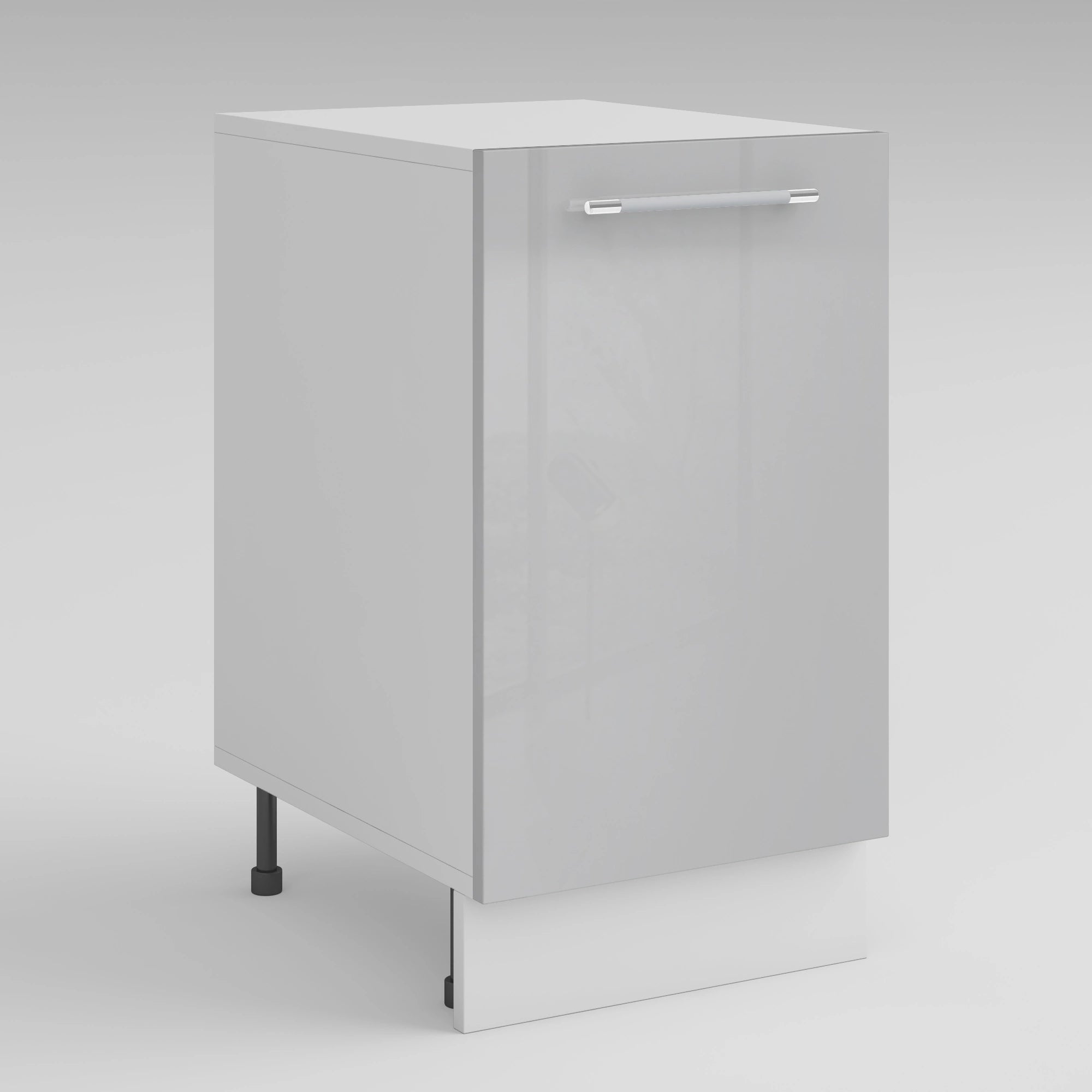 Meuble de cuisine bas gris laqué 1 porte 1 étagère L 40 x H 72 cm ...