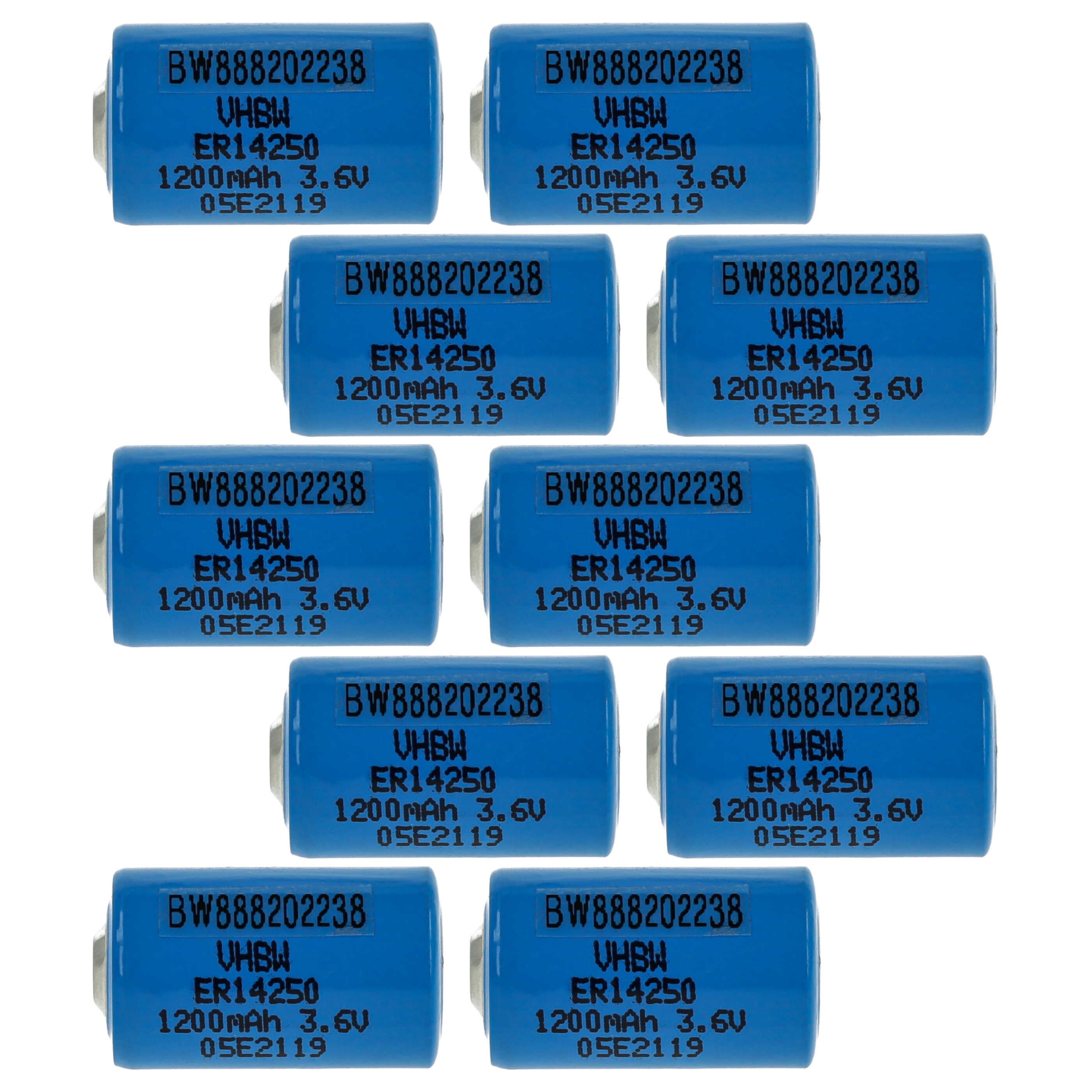 Vhbw 10x pila cilindrica al litio ER14250 sostituisce UHE-ER14250-X ...