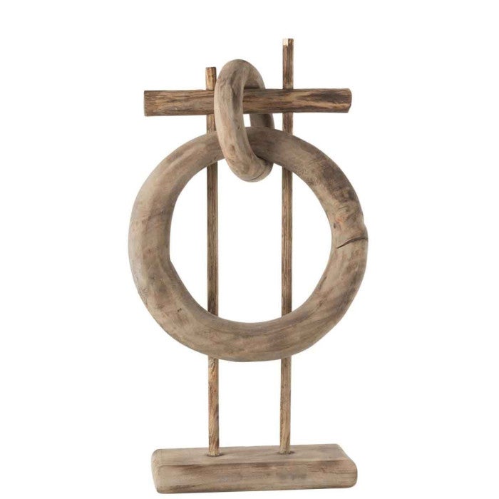 Decoración de círculo de madera natural de 39x14x68 cm | Leroy Merlin
