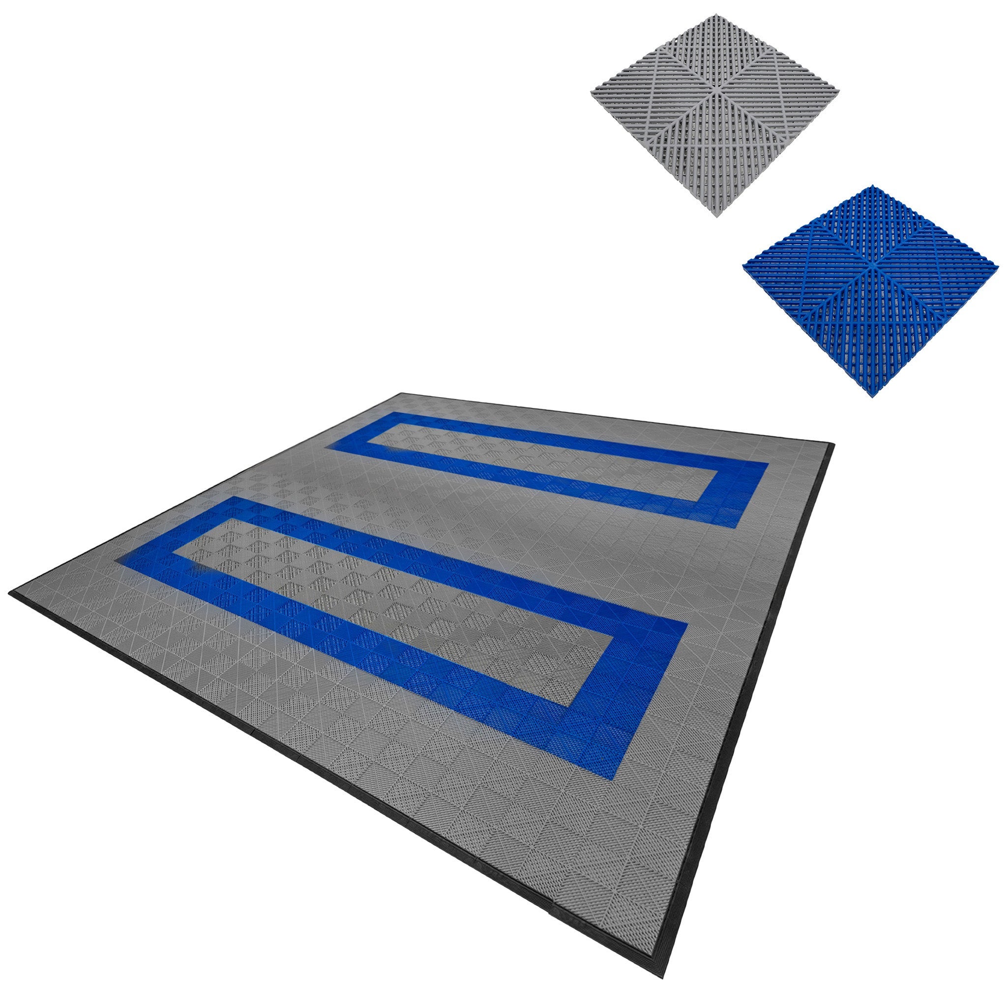Carrelage de Sol Ventilée Modulaire Imbriqué & Bordures 165 Gris & 60 ...