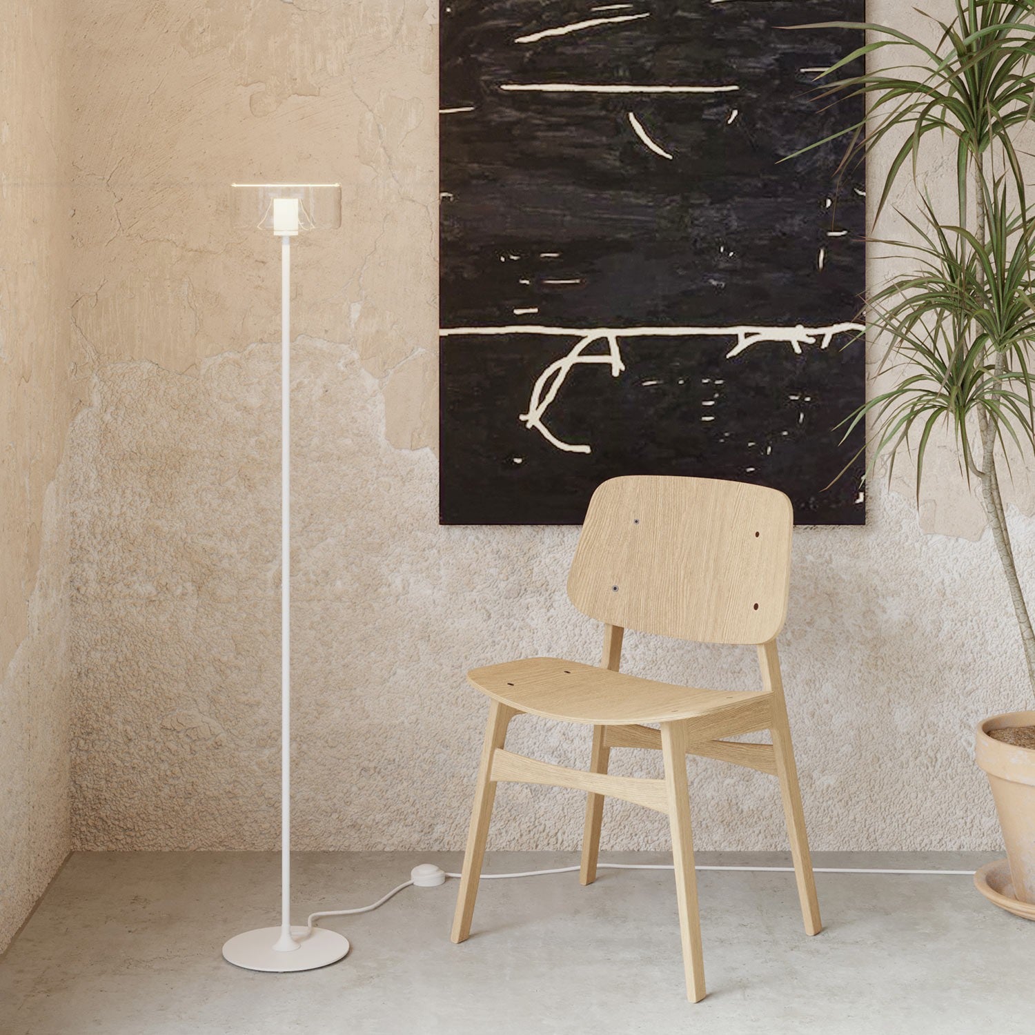 Creative Cables - Lampadaire MAG-Y avec base en métal ronde et ampoule ...