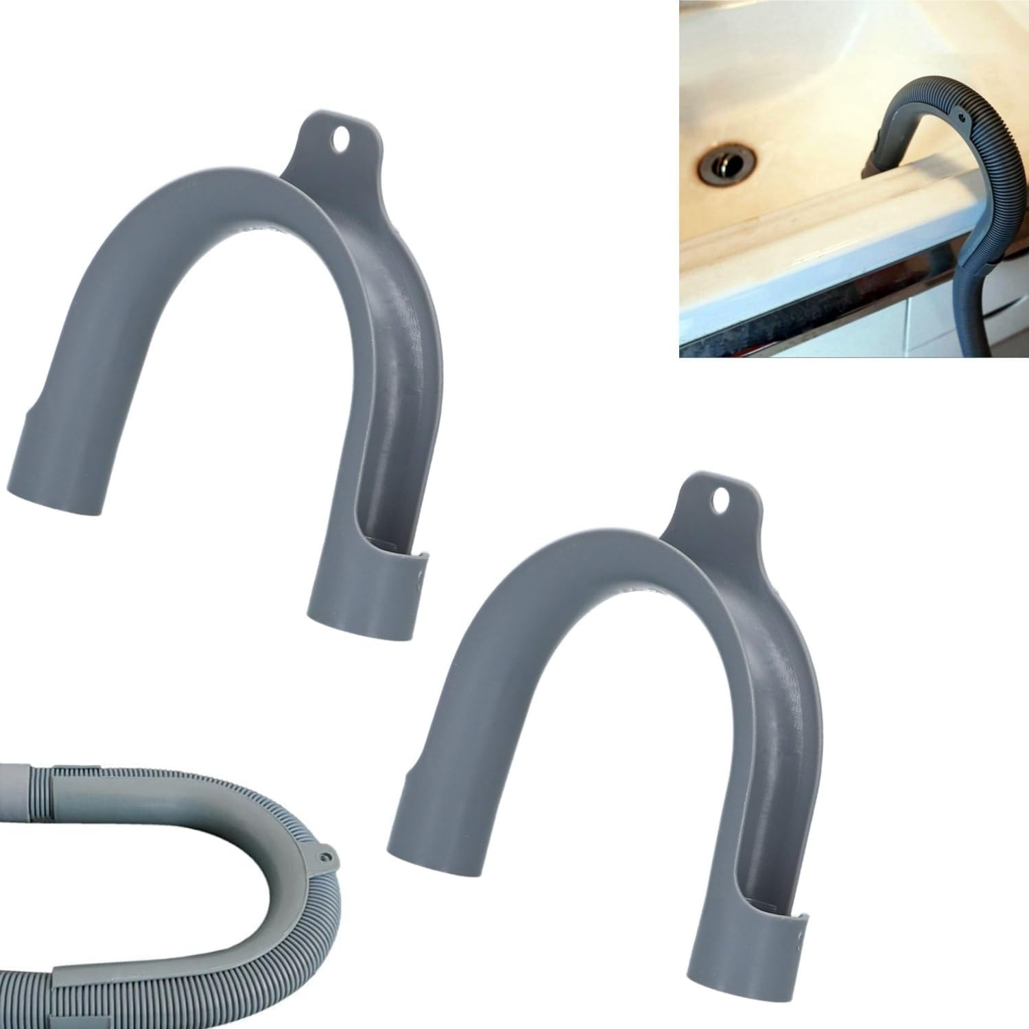 2 pièces Support de fixation pour tuyau de vidange lave linge et lave ...