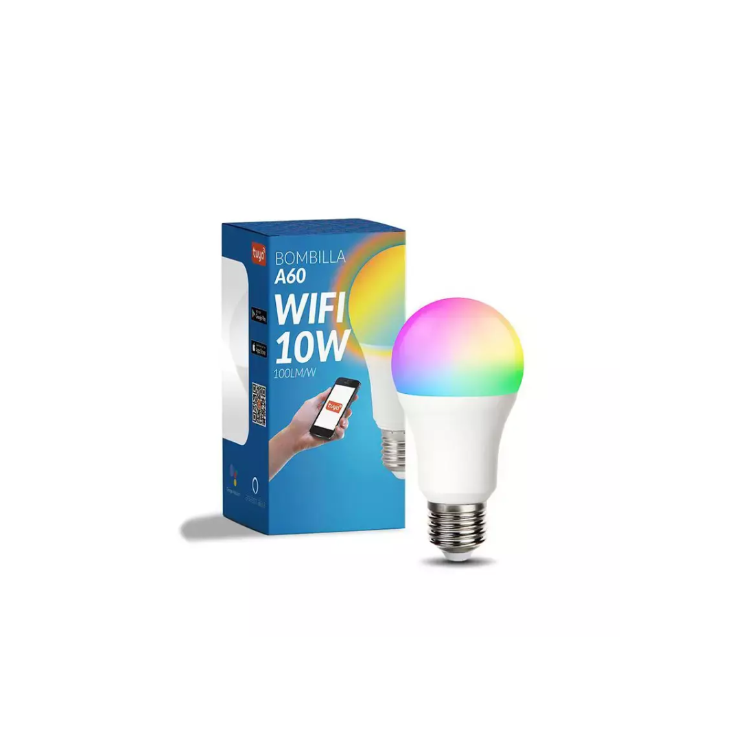 IluminaShop Bombilla LED Inteligente Smart E27 A60 Dimable CCT+RGB 10W WiFi Compatible con Alexa ...
