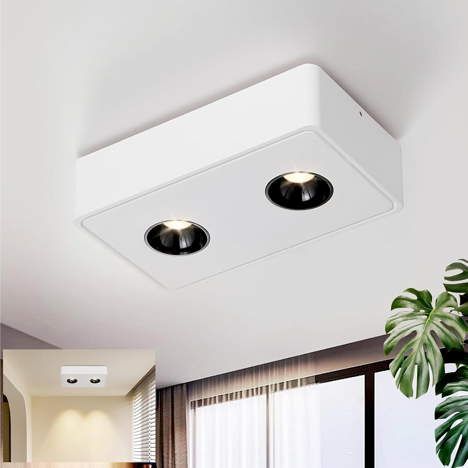ZMH Spot LED pour plafond Spot LED pour montage en surface avec 2 ...