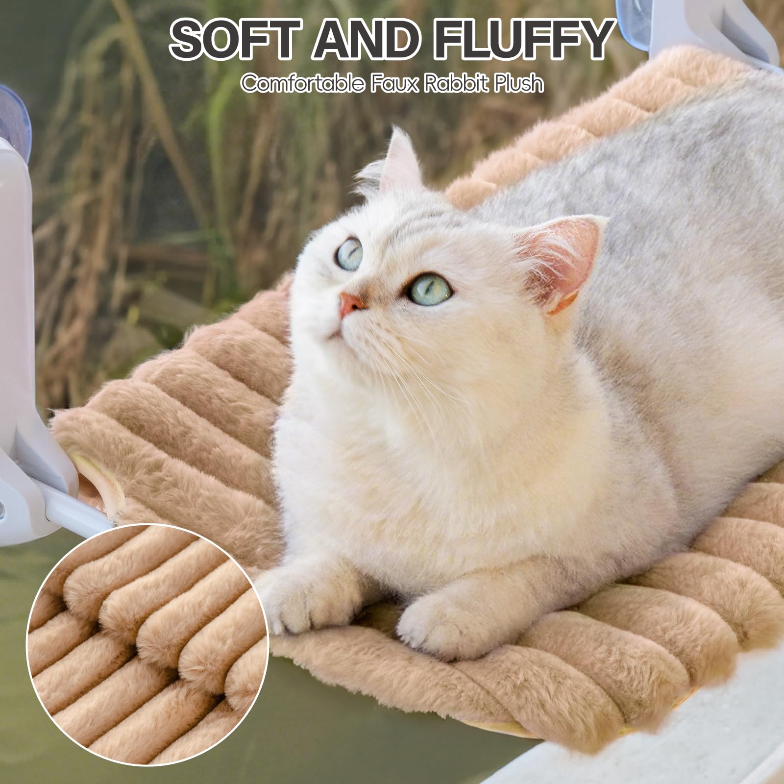 Coussin pour chat à ventouse pour balcon vitré, hamac pour chat (beige ...