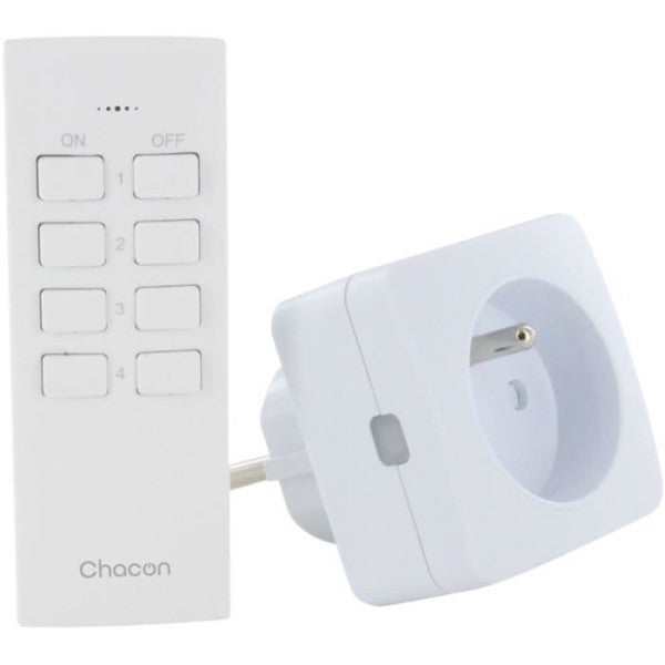 Set 2 mini prises - CHACON - On/Off - 2300 W (FR) + télécommande ...