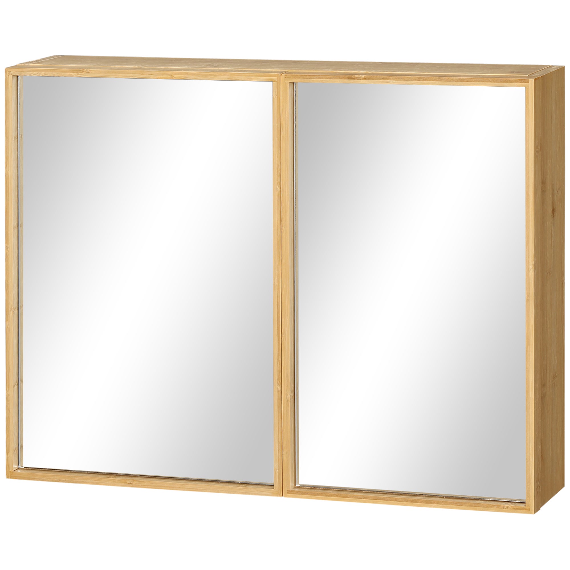 Mueble de baño Kleankin con espejo, doble puerta, 3 estantes interiores ...