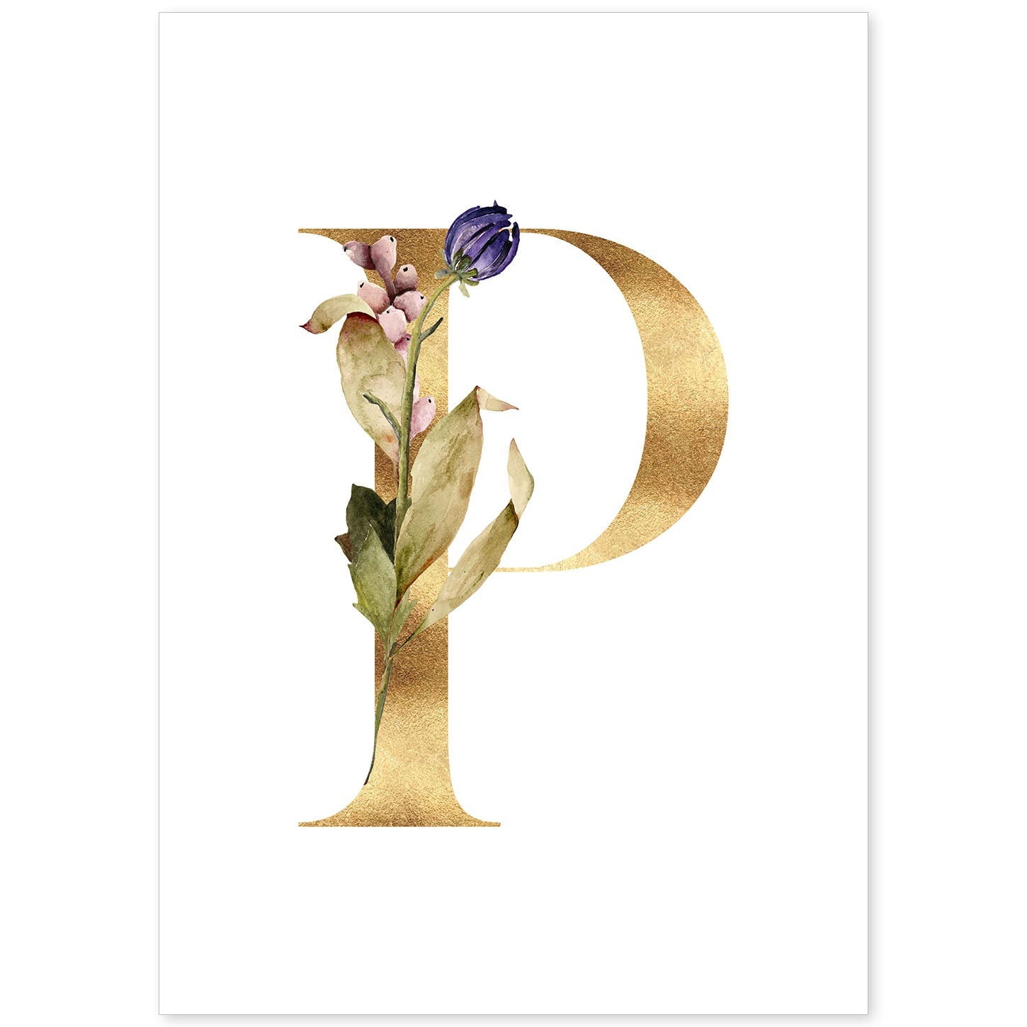Paroles P. Assiette De Style Or Floral Avec Des Images De L'alphabet ...