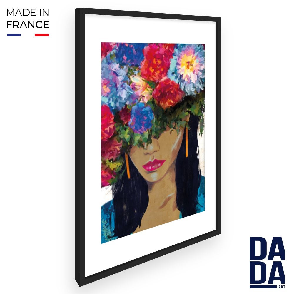Image encadrée avec cadre NOIR / 50x70cm / Fleurs éclatantes / Créé et ...
