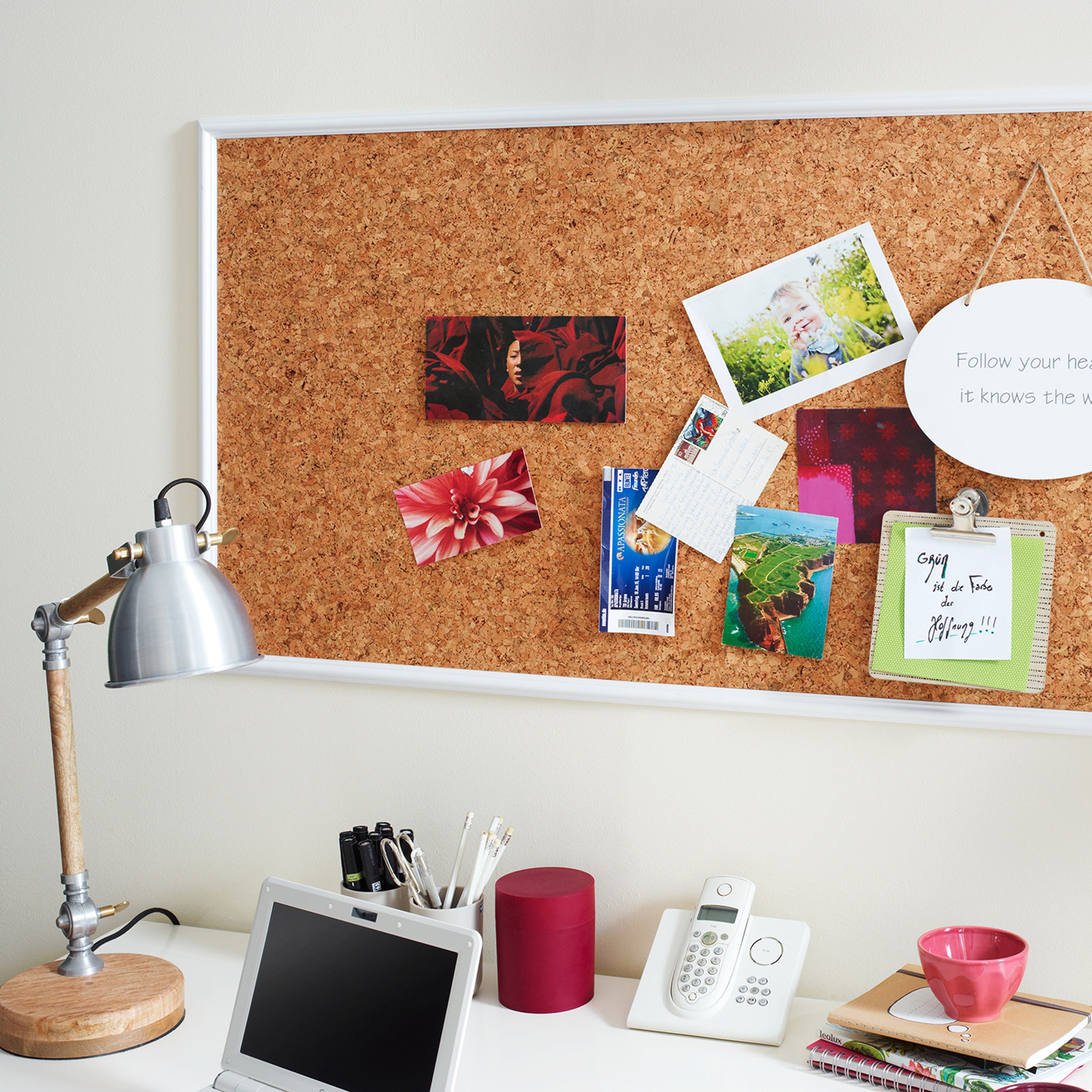 DECOSA Tableau liège - avec encadrement en bois - 600 x 400 x 15 mm ...