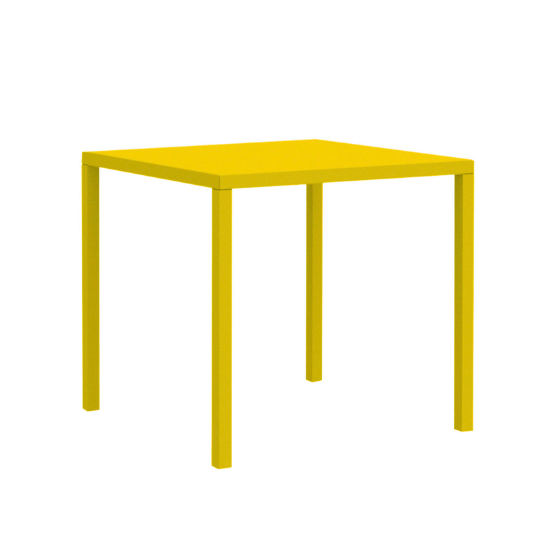 Table de jardin fixe en métal "Quatris" 80x60 cm 75h Jaune | Leroy Merlin