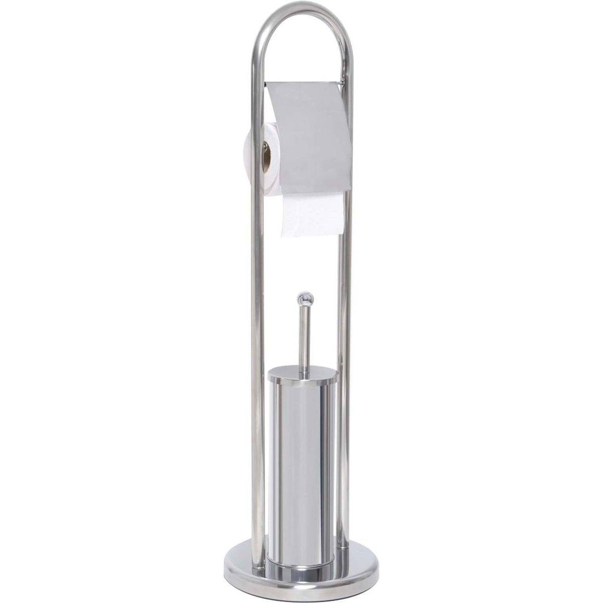 Brosse et derouleur papier wc acier inoxydable - chrome - Tendance | Leroy Merlin