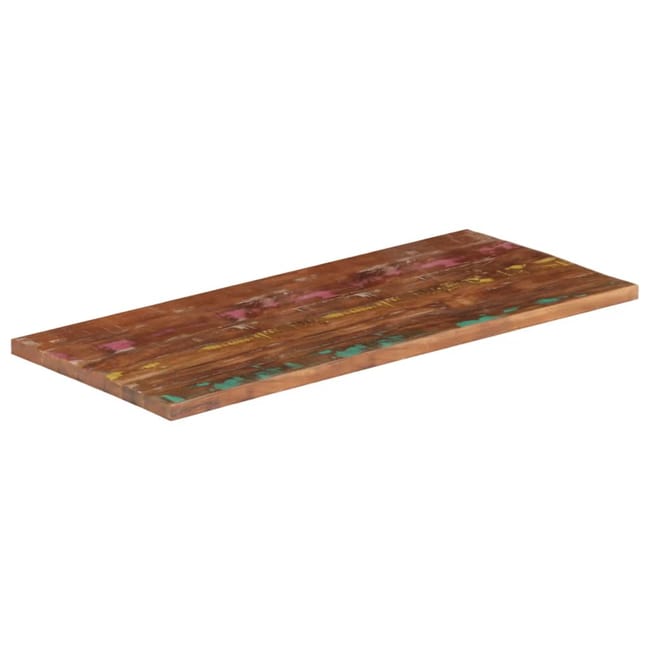 Tablero Mesa Rectangular Madera Maciza Reciclada 120x60x25 Cm Leroy