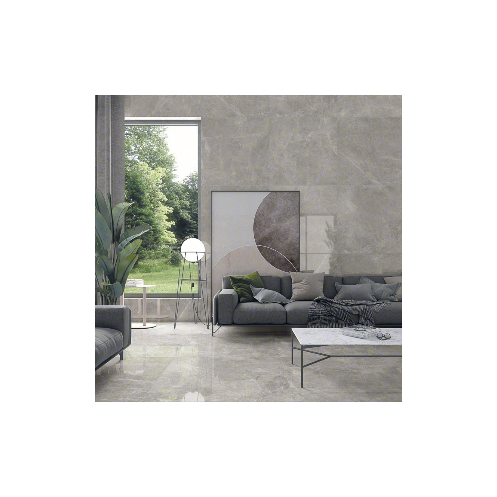 Carrelage grès cérame effet marbre GRIGIO VENATO 120x120 cm Gris ...