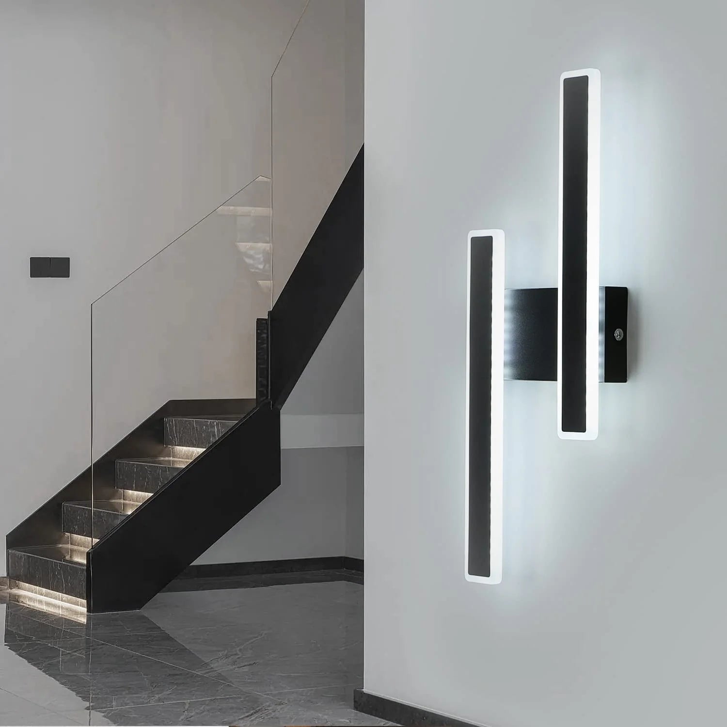 GOECO Luces de pared LED interiores 32W Luz de pared moderna Caliente ...
