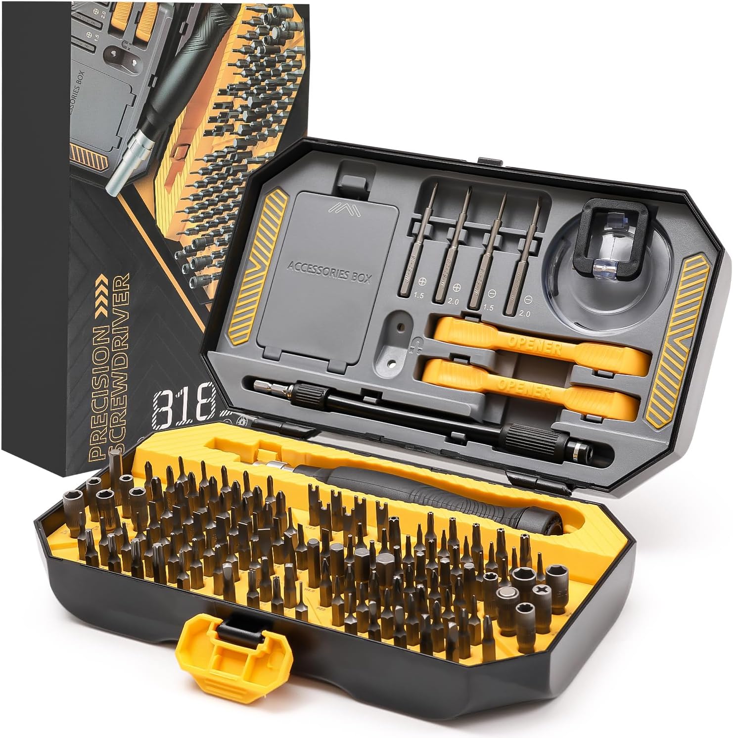 Kit de reparación de 145 piezas, destornillador de precisión magnético y multifuncional para ...