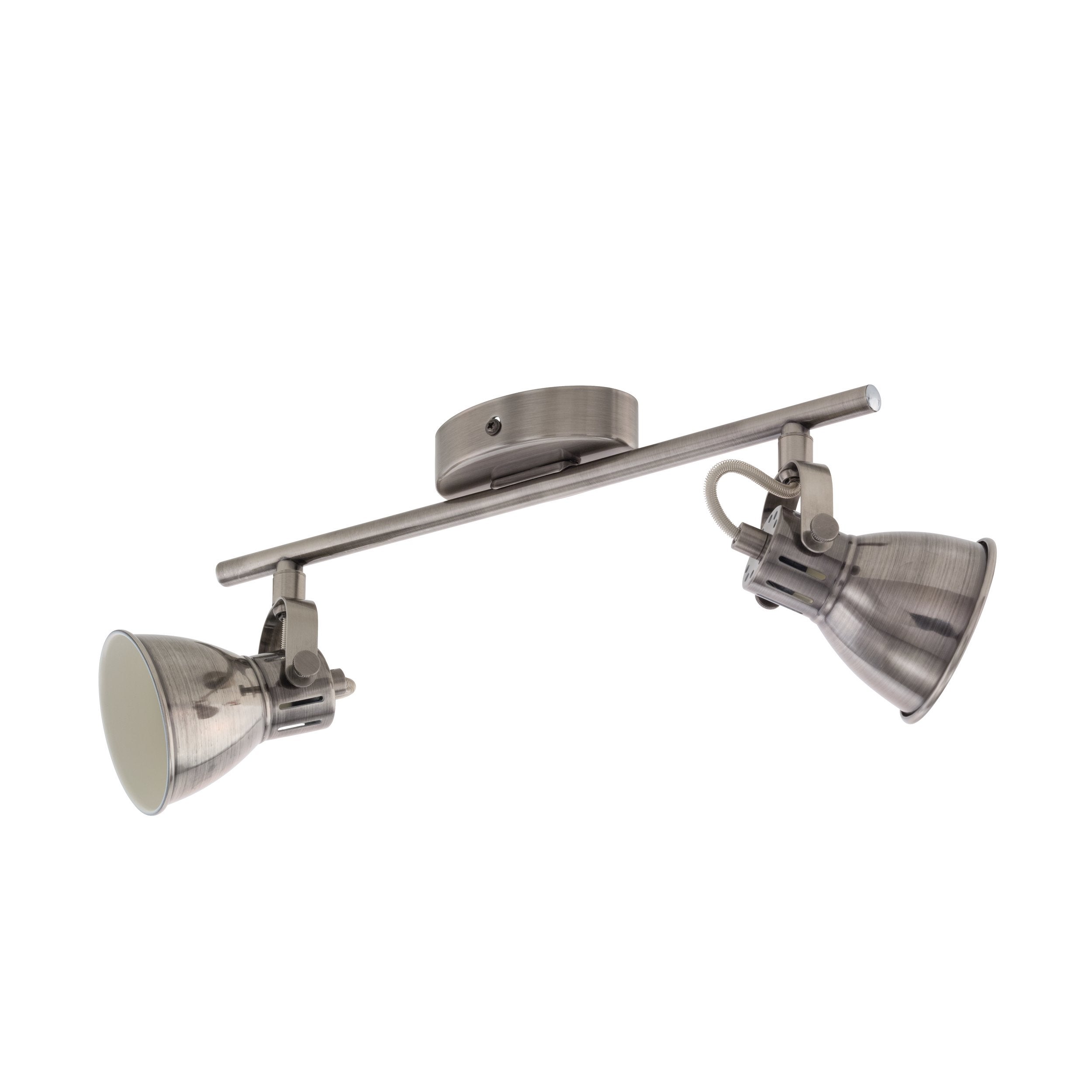 Spot EGLO Spot SERAS GU10 2X3W en acier nickel antique et crème ...