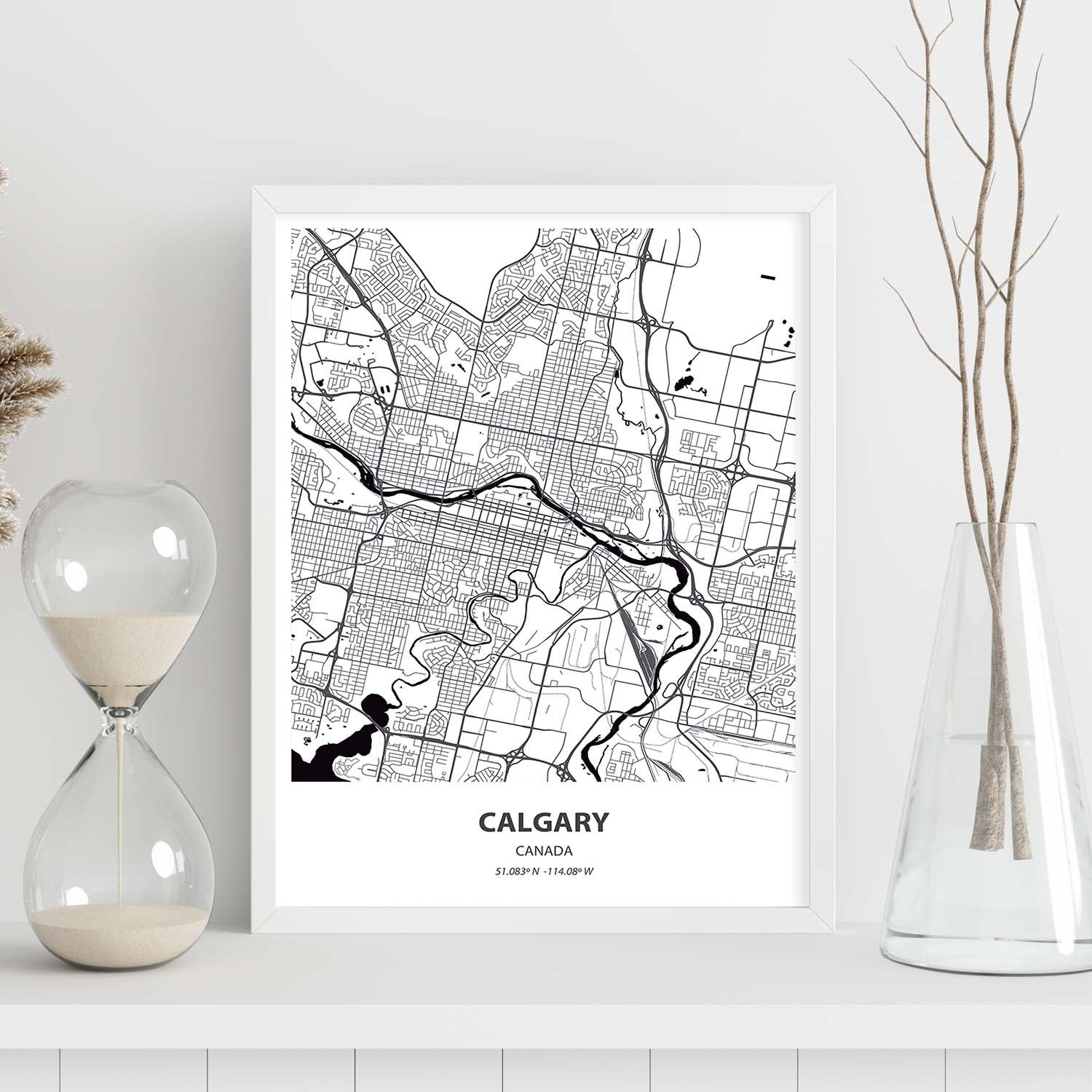 Calgary - Affiche De La Carte Du Canada. Fiches Des Villes Du Canada ...