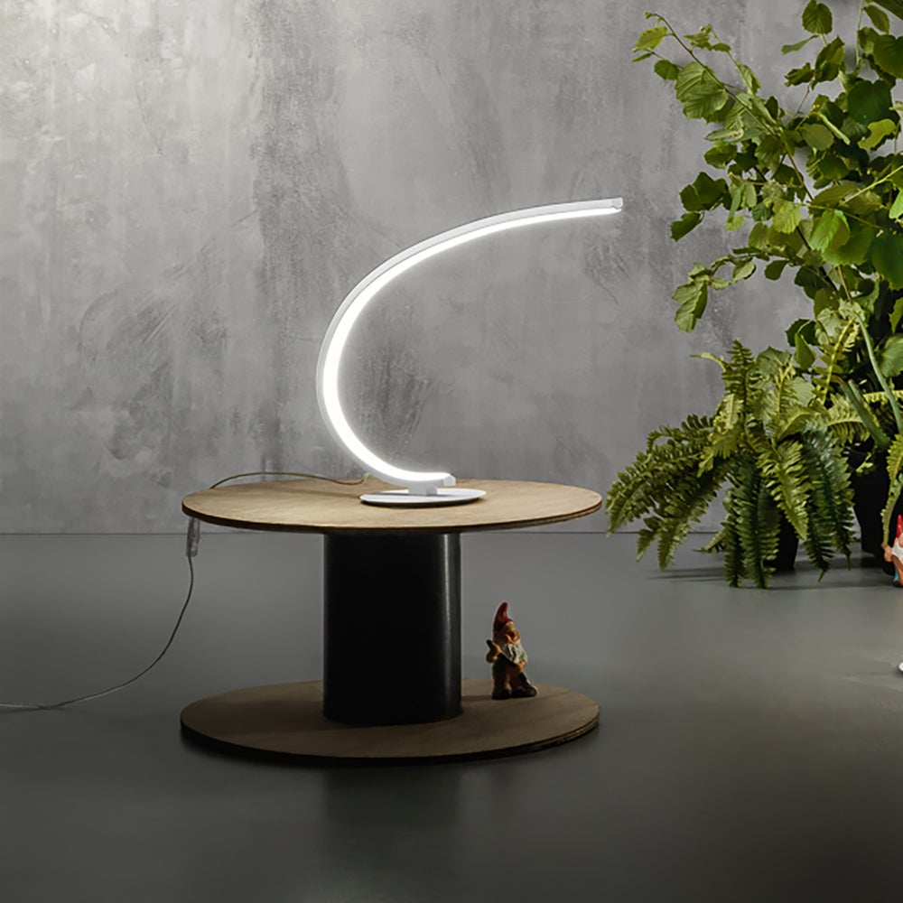 Lampe de table LED dimmable Iole 12W lumière chaude 3000K - Blanc ...