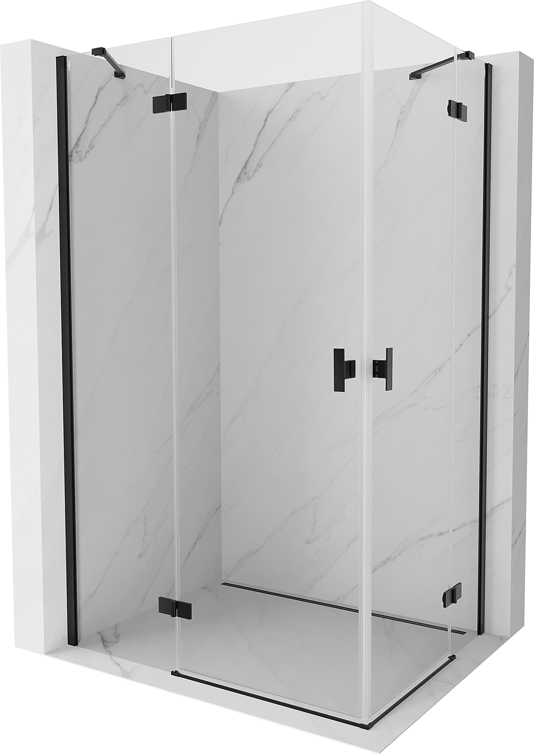 Cabine de douche pivotante duo Mexen Mist H 100 x 90 cm, transparent ...