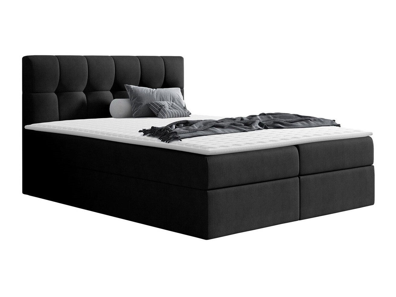 Letto continentale Baltimore 128, Doppio, Continentale, Nero, 160x200 ...