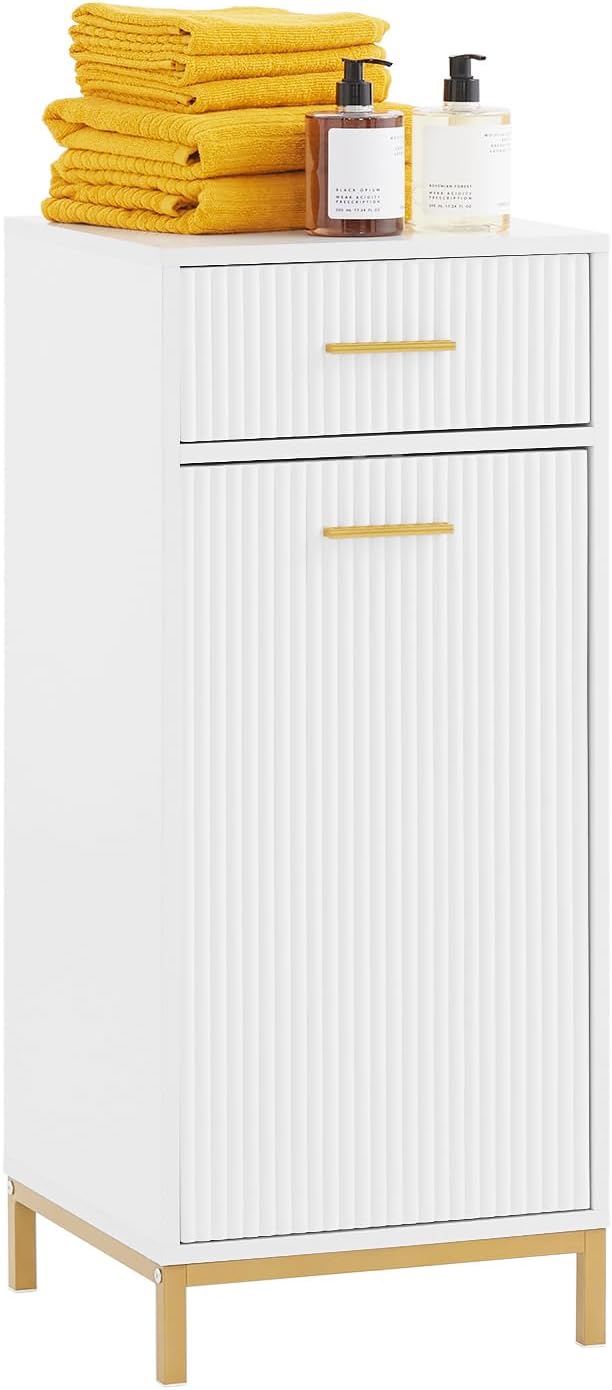 SoBuy BZR180-W Armoire à linge, Meuble Bas de Salle de Bain sur Pieds ...