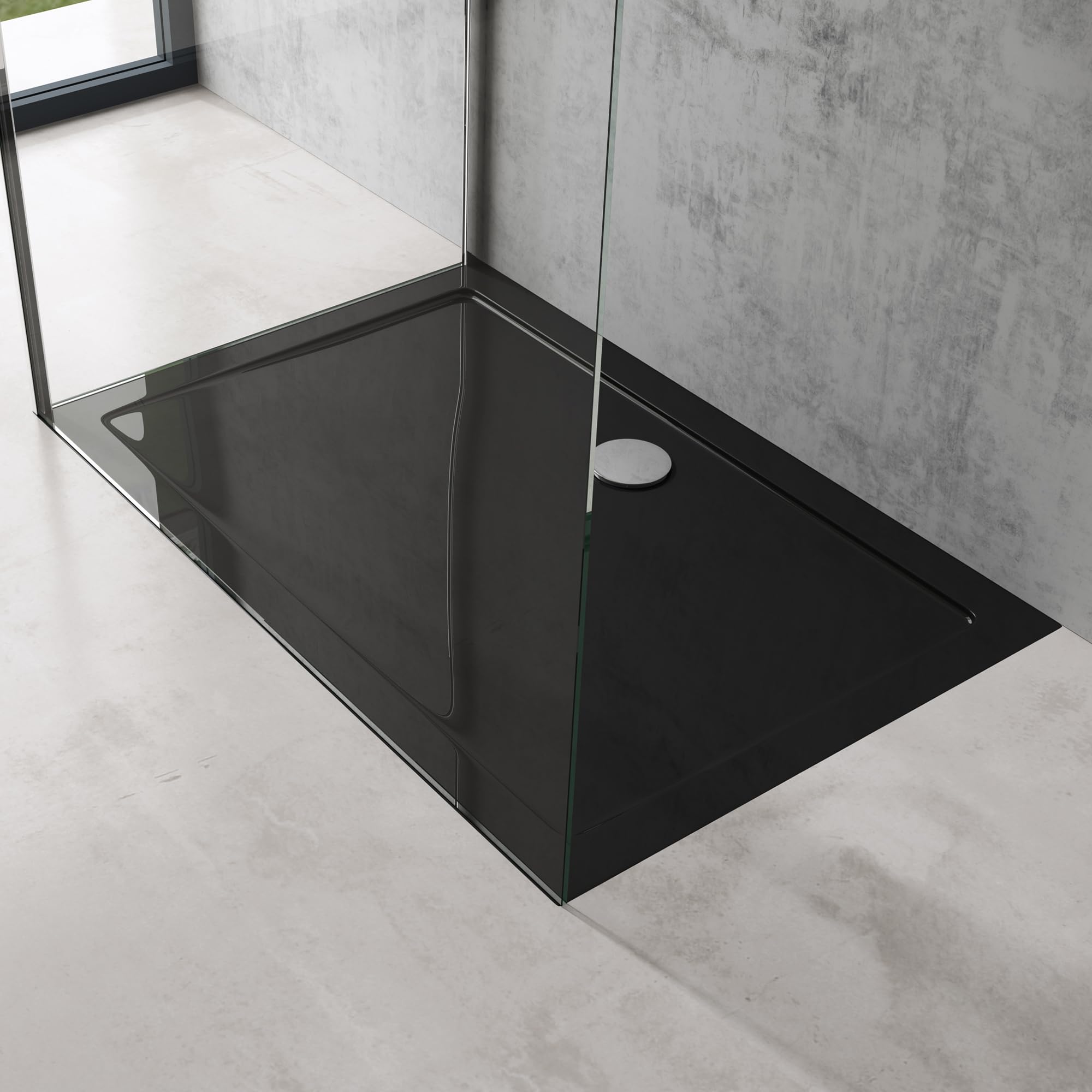 Doporro Bac à Douche Antiglisse Receveur de Douche Rectangulaire Noir ...